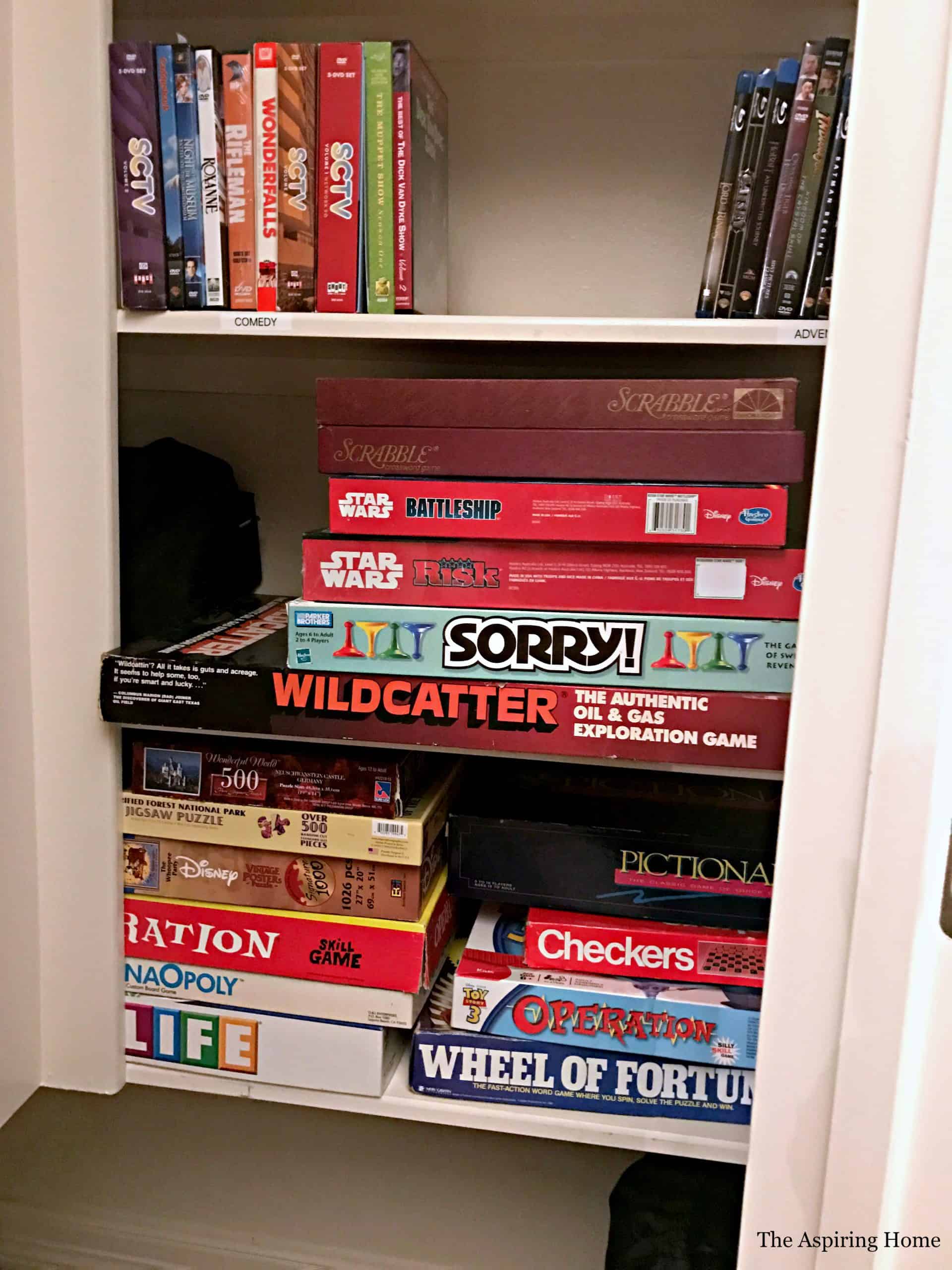 Simple Game Room Closet Organization Tips | The Aspiring Home
