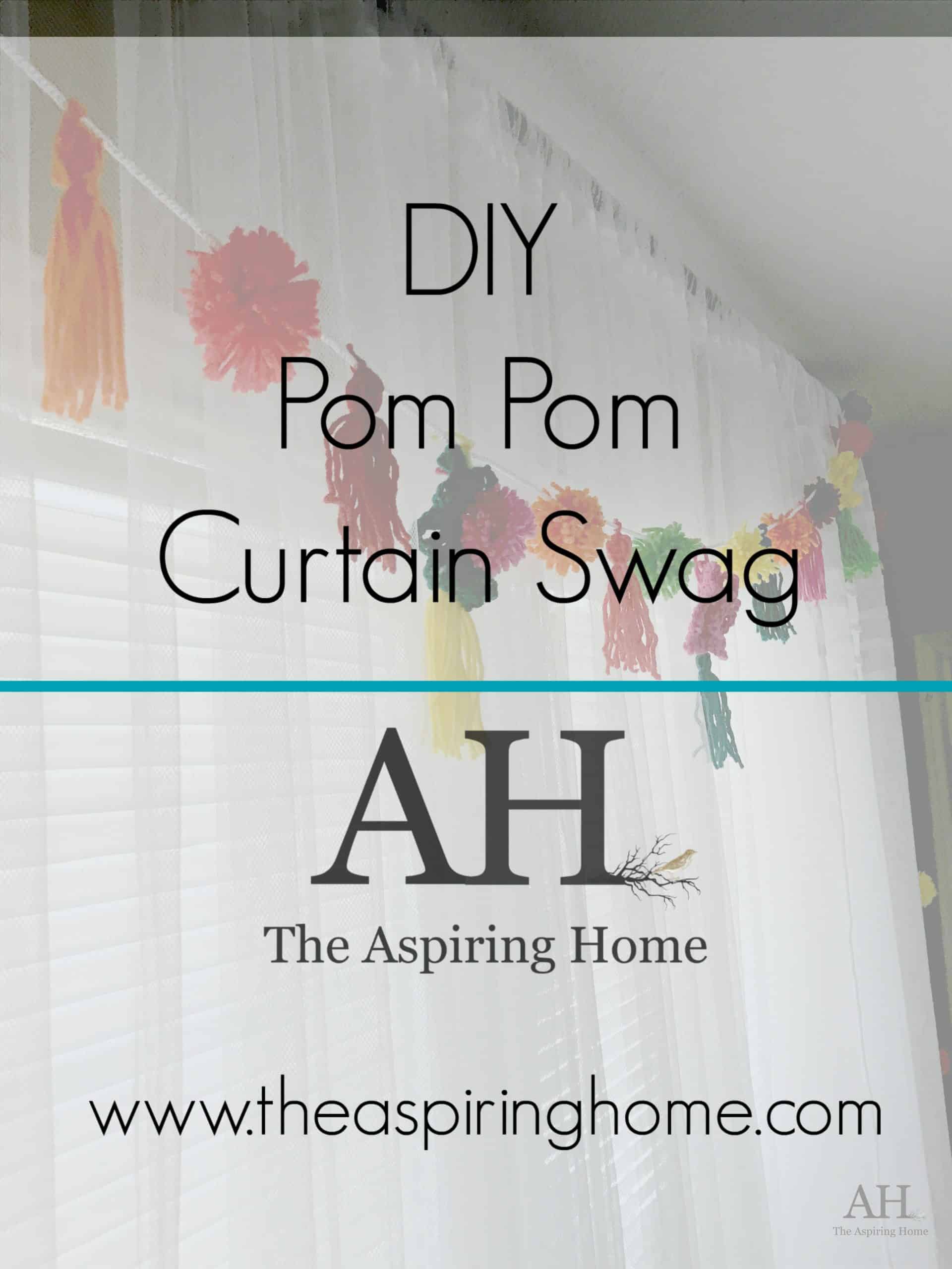 Pom Pom Curtain Swag DIY | The Aspiring Home